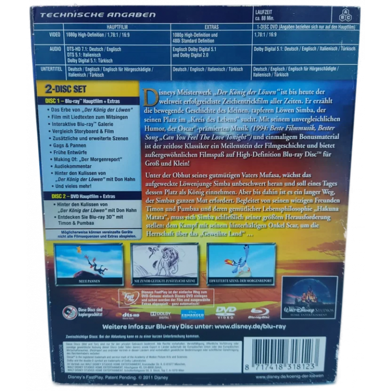 Wirhelfen.shop - Disney Blue Ray + DVD Diamond Edition "Der König der ...